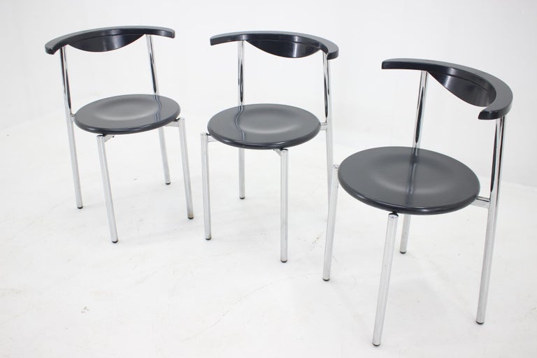 Set of Three Mid Century Dining Chairs, Germany, 1980s For Sale at 1stDibs