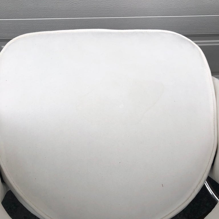 Set Of Three Mid-Century White Faux-Suede Bar Stools at 1stDibs | set ...