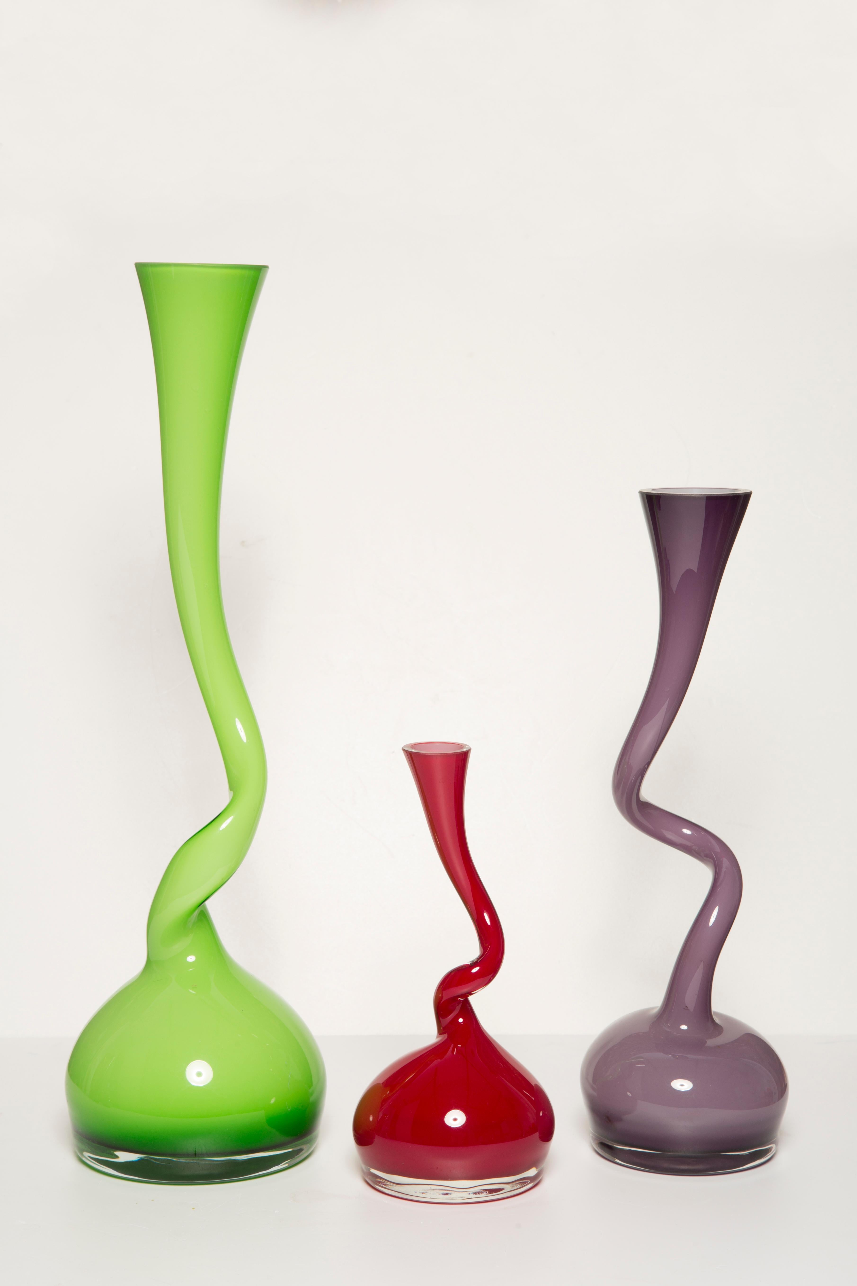 Set of Three Midcentury Twisted Vases, Europe, 1960s at 1stDibs