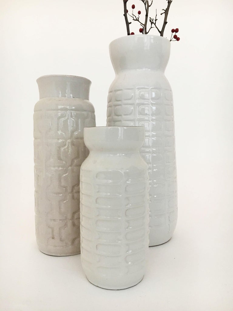 Set of Three Modernist Austrian Pottery Mid-Century Modern Vessels ...