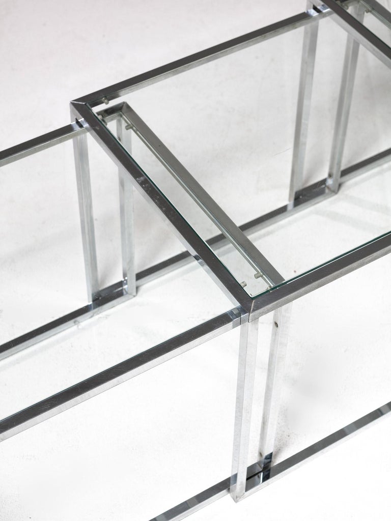 Set of Three Nesting Steel Tables For Sale at 1stDibs