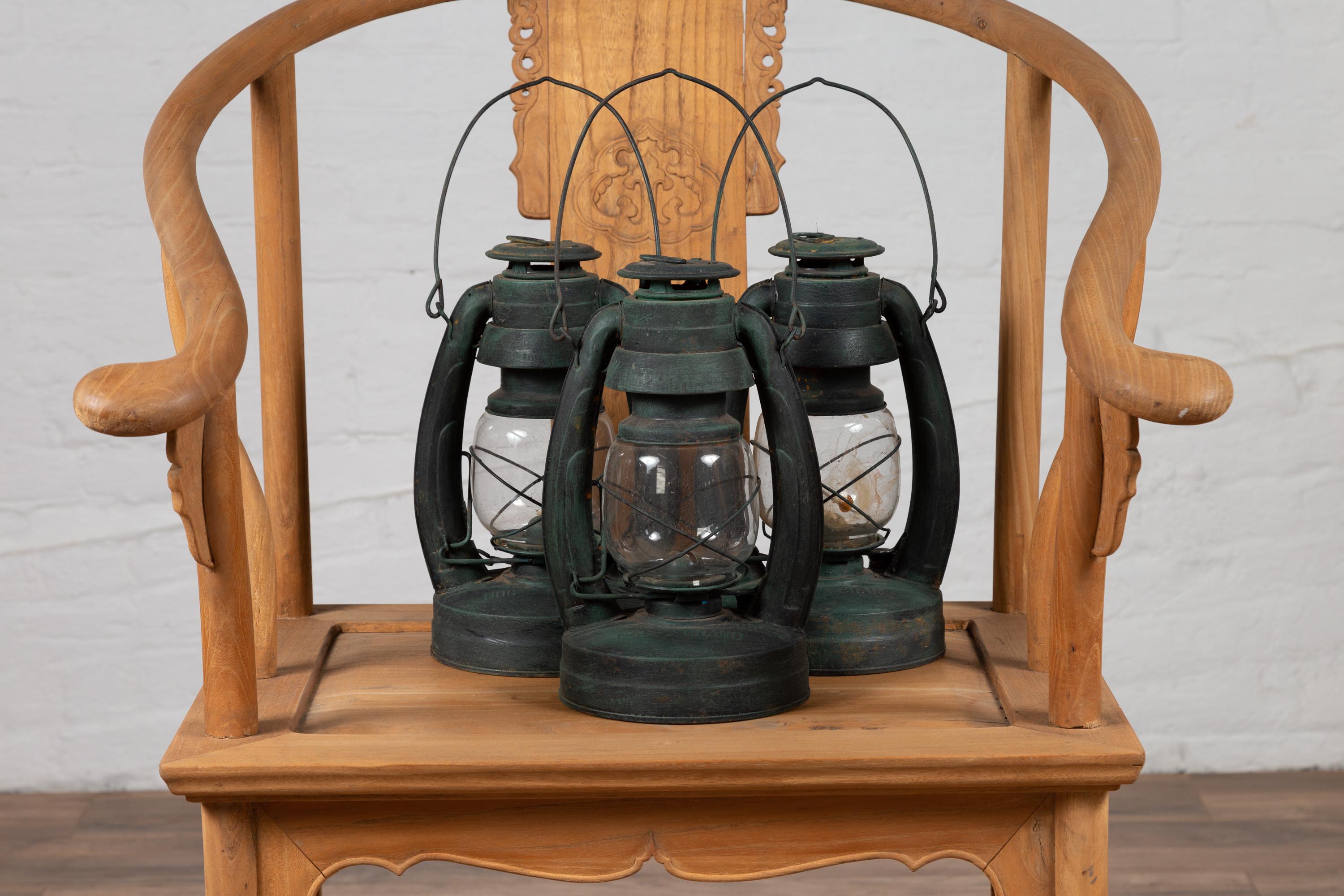 Set of Three Petite Vintage Metal Lanterns Found in India with ...