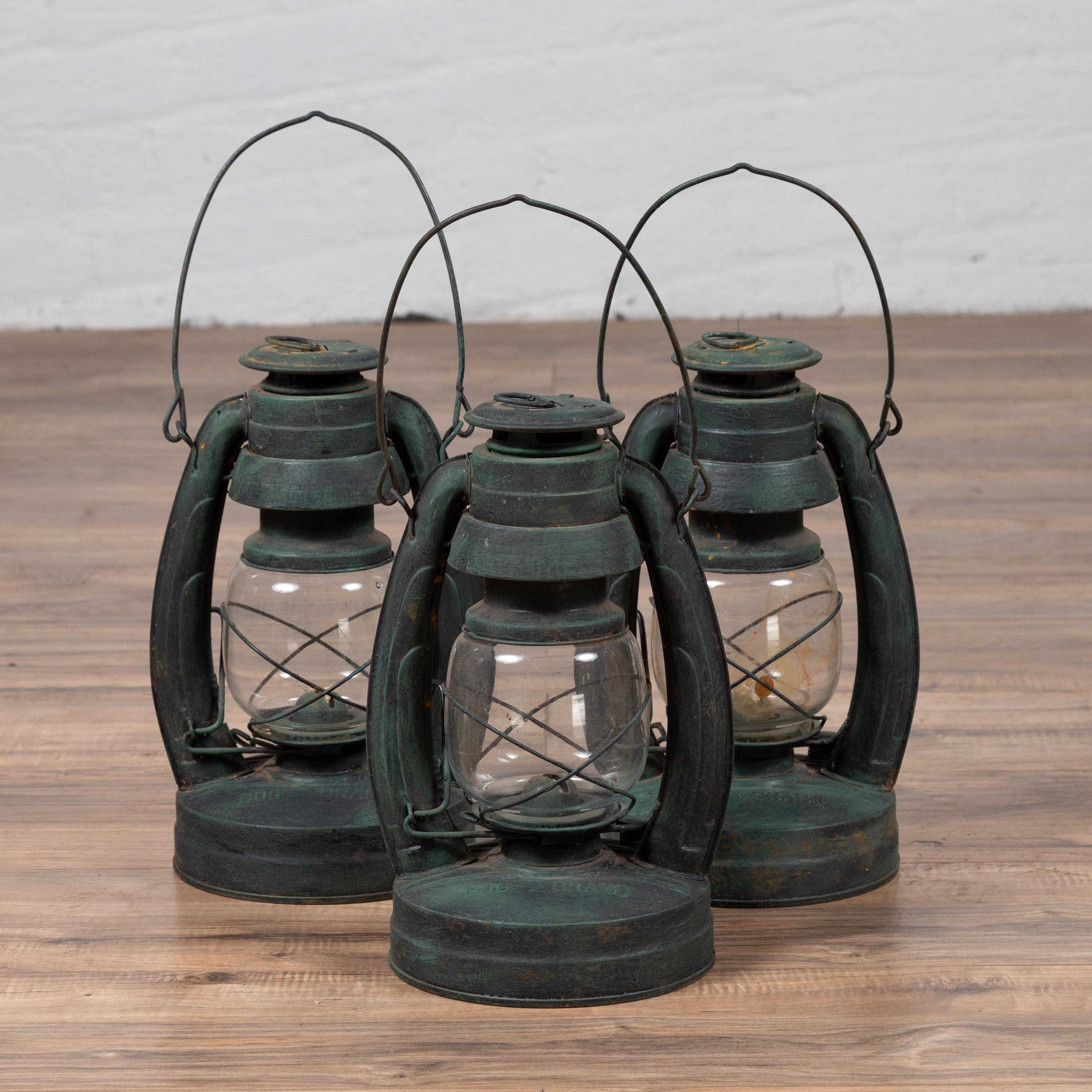 Set of Three Petite Vintage Metal Lanterns Found in India with ...
