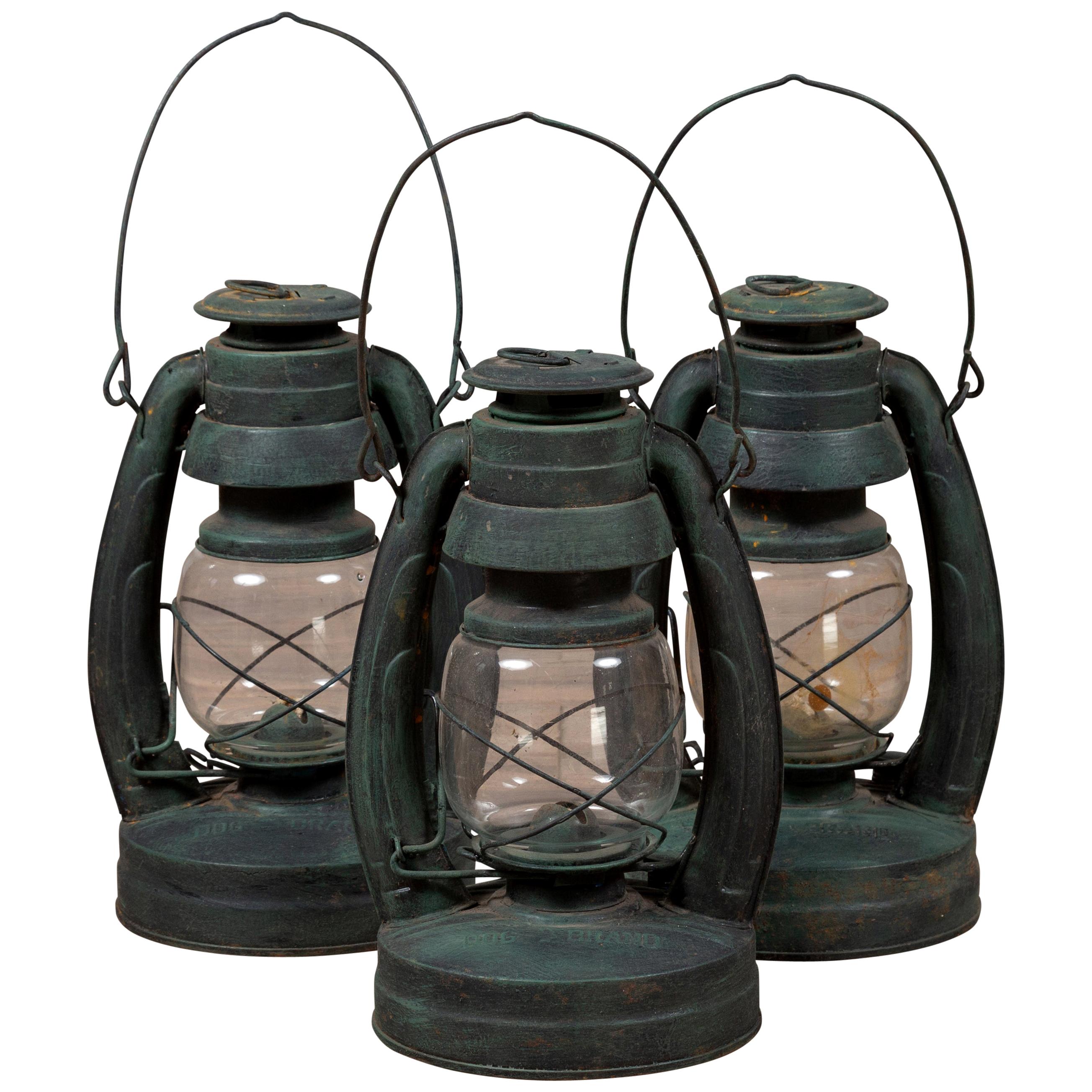 Set of Three Petite Vintage Metal Lanterns Found in India with ...