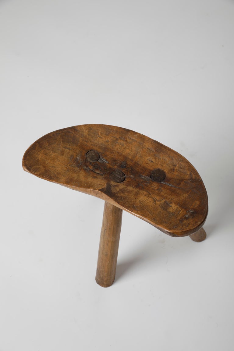 Set of Three Primitive Wooden Stools, Italy, 1950s For Sale at 1stDibs