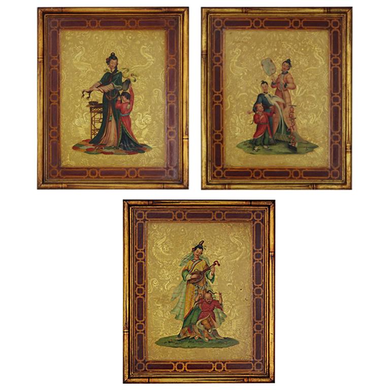 Set of Three Reduction on Panel from the Royal Pavilion by Wilfred ...