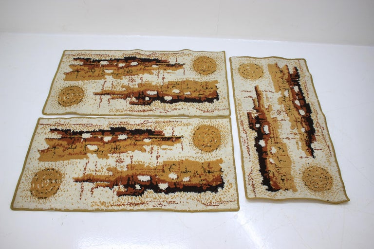 Set of Three Retro Design Carpets/Rugs, 1980s For Sale at 1stDibs