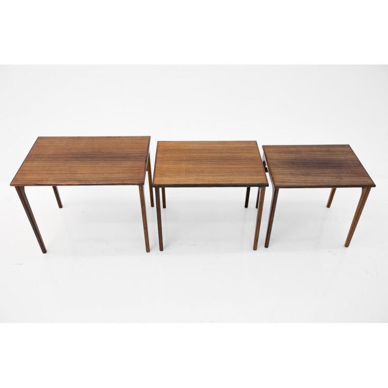 Set of Three Rosewood Nesting Tables, Scandinavian Modern, 1970s For ...