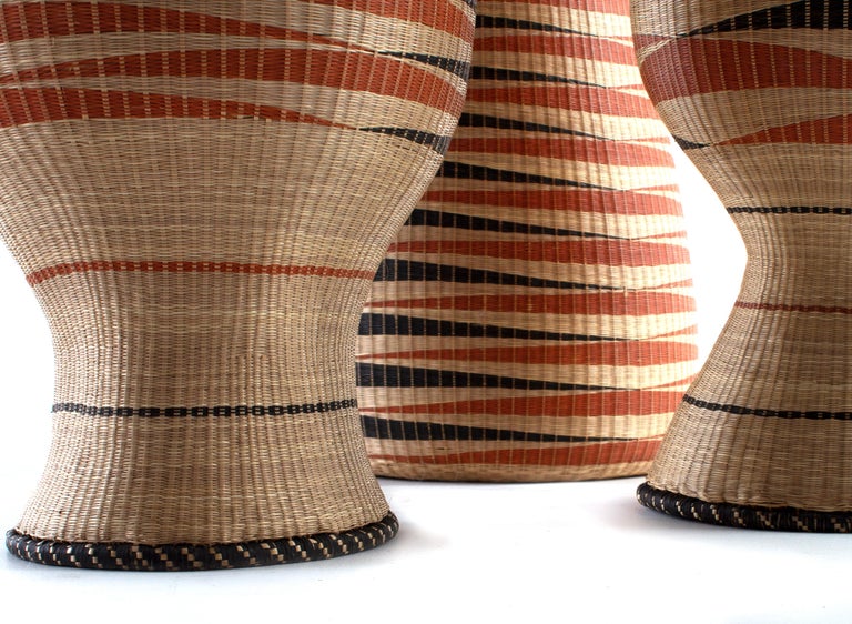 Set of Three Rwandan Folk Art Baskets at 1stDibs