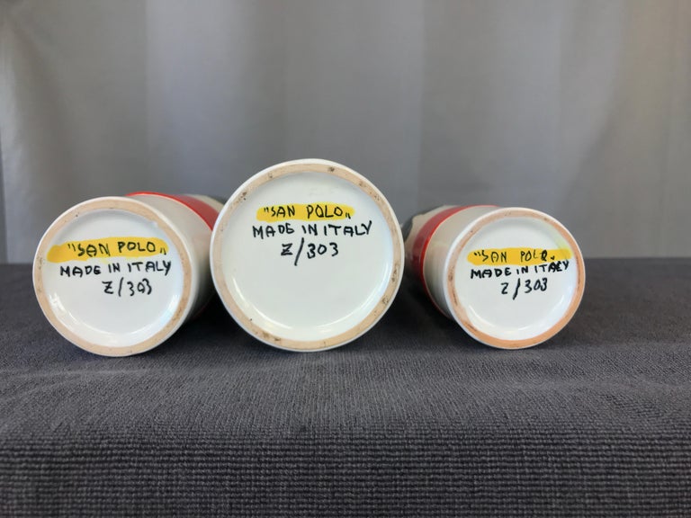 Set Of Three San Polo Ceramic Vases For Sale at 1stDibs