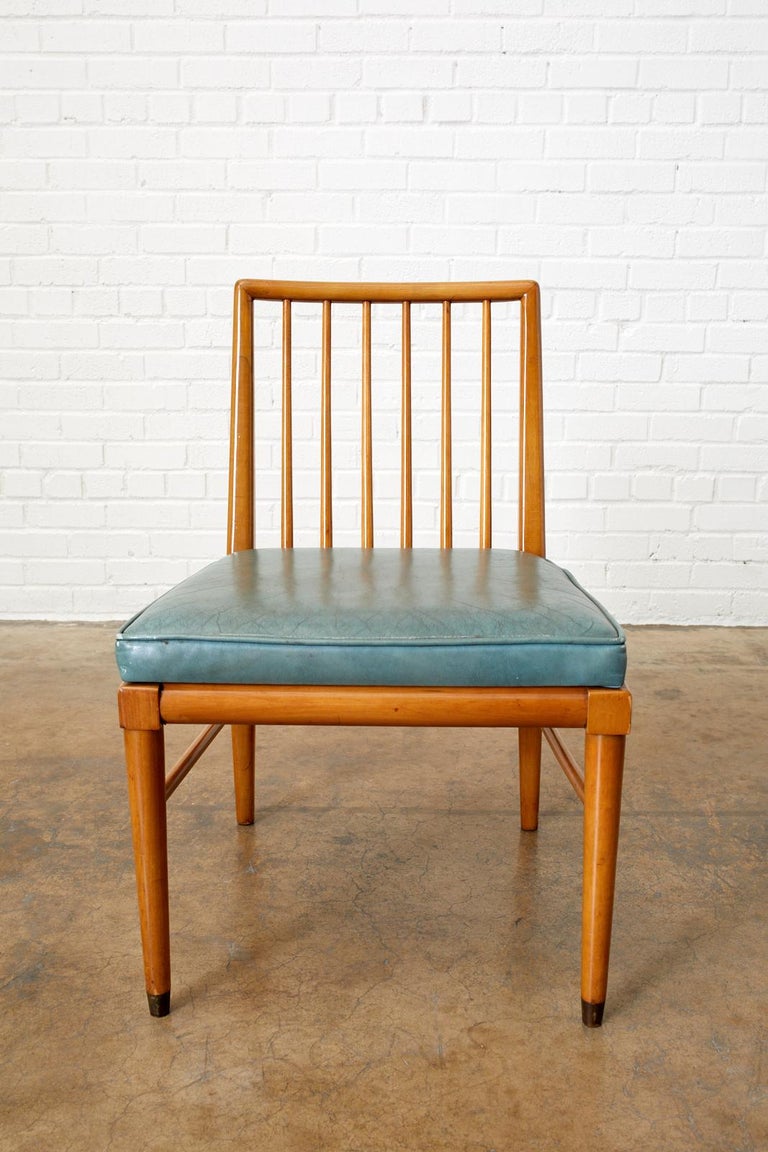 Set of Three Scandinavian Modern Spindle Back Chairs For Sale at 1stDibs