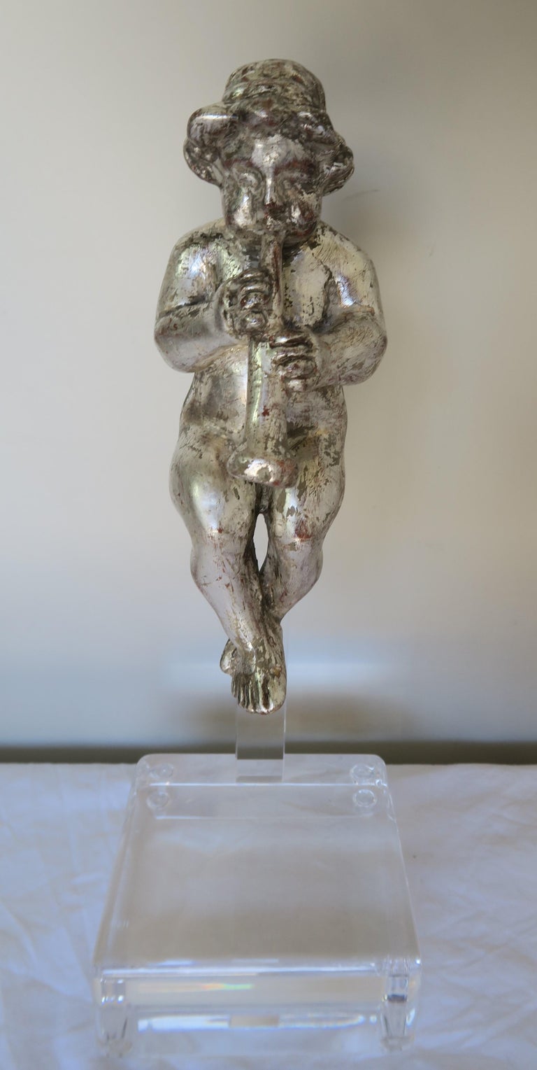 Set of Three Silver Gilt Musical Cherubs on Lucite Bases For Sale at ...