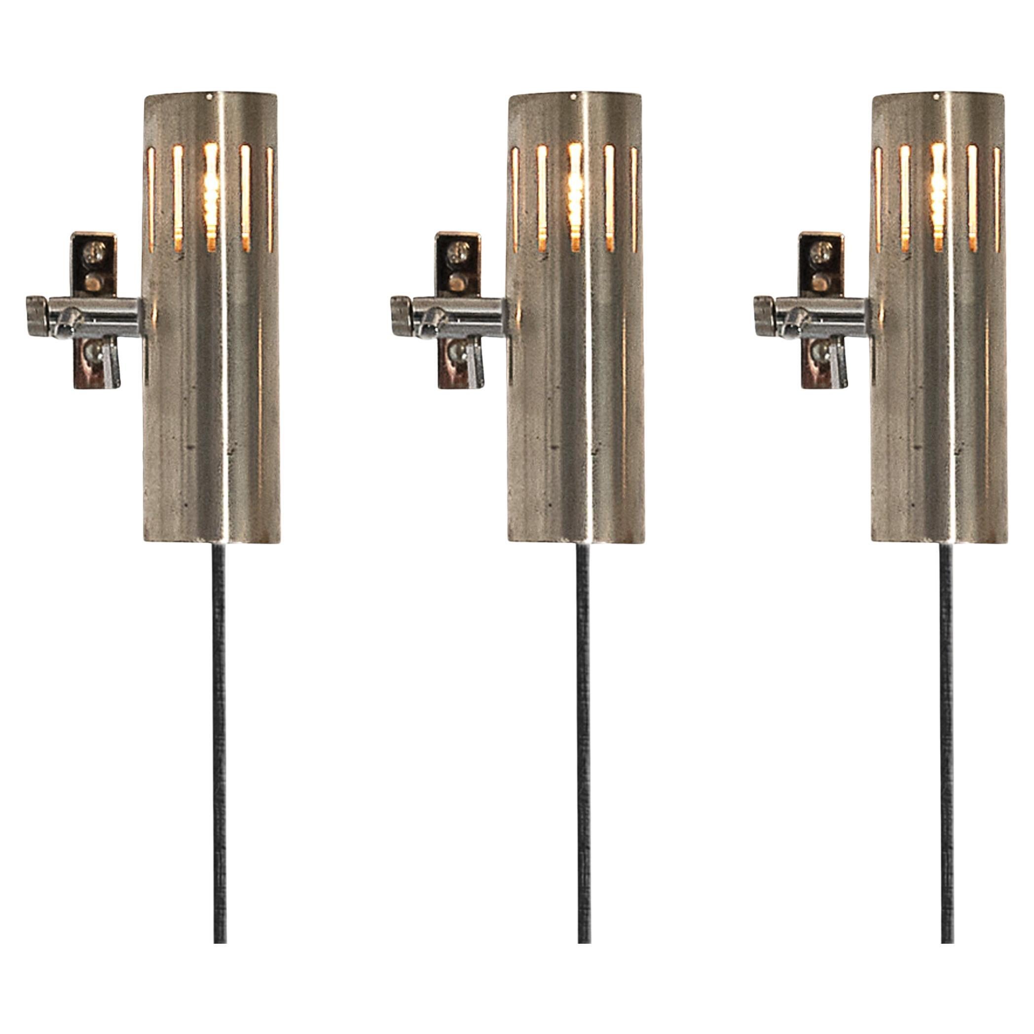 Collection of 3 Heavy Cast Brass Spot Lights For Sale at 1stDibs