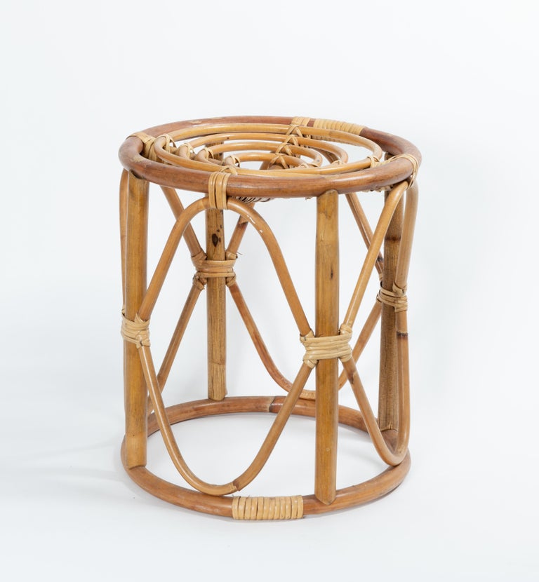 Set of Three Stacking Bamboo Stools at 1stDibs