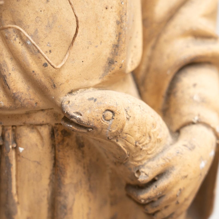 Set of Three Traditional Plaster Figures, circa 1950 For Sale at 1stDibs