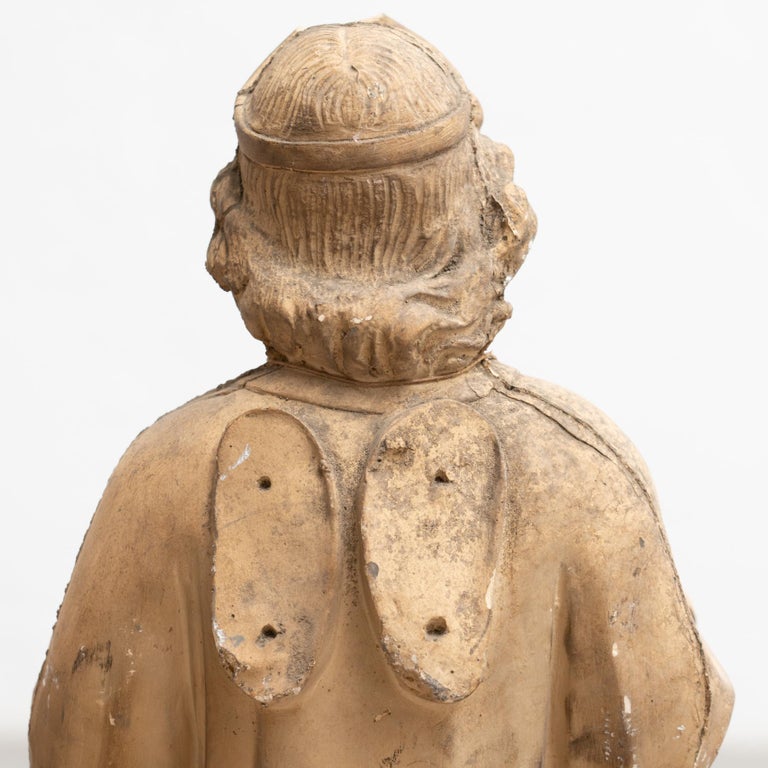 Set of Three Traditional Plaster Figures, circa 1950 For Sale at 1stDibs