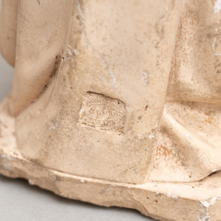 Set of Three Traditional Plaster Figures, circa 1950 For Sale at 1stDibs