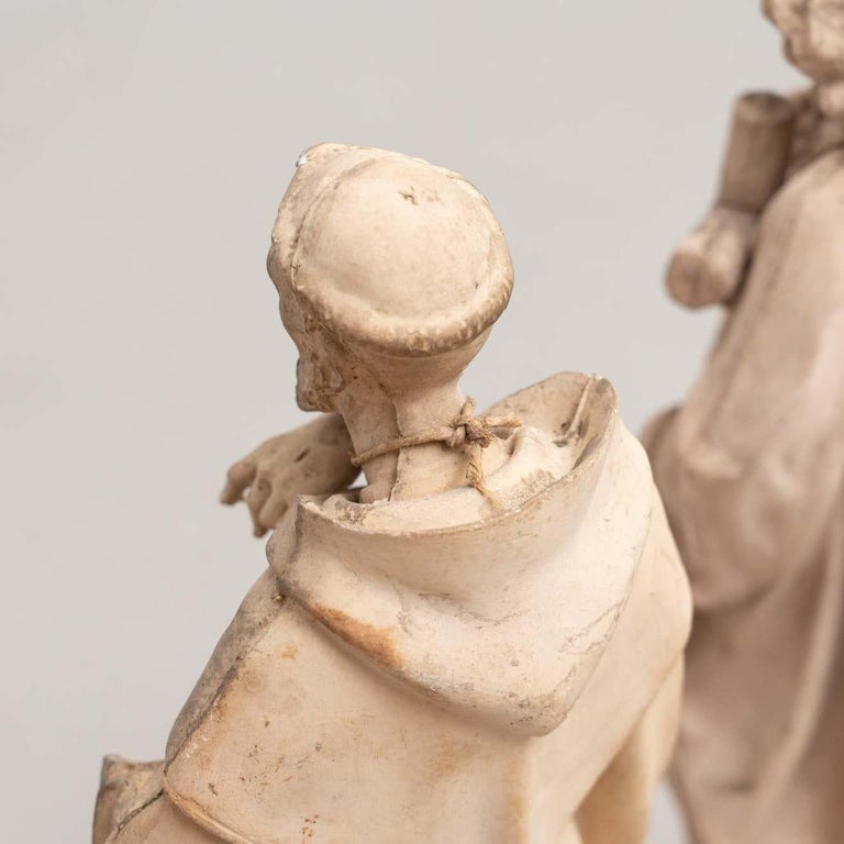 Set of Three Traditional Plaster Figures, circa 1950 For Sale at 1stDibs