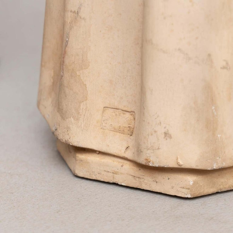 Set of Three Traditional Plaster Figures, circa 1950 For Sale at 1stDibs