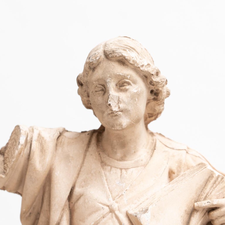 Set of Three Traditional Plaster Figures, circa 1950 For Sale at 1stDibs