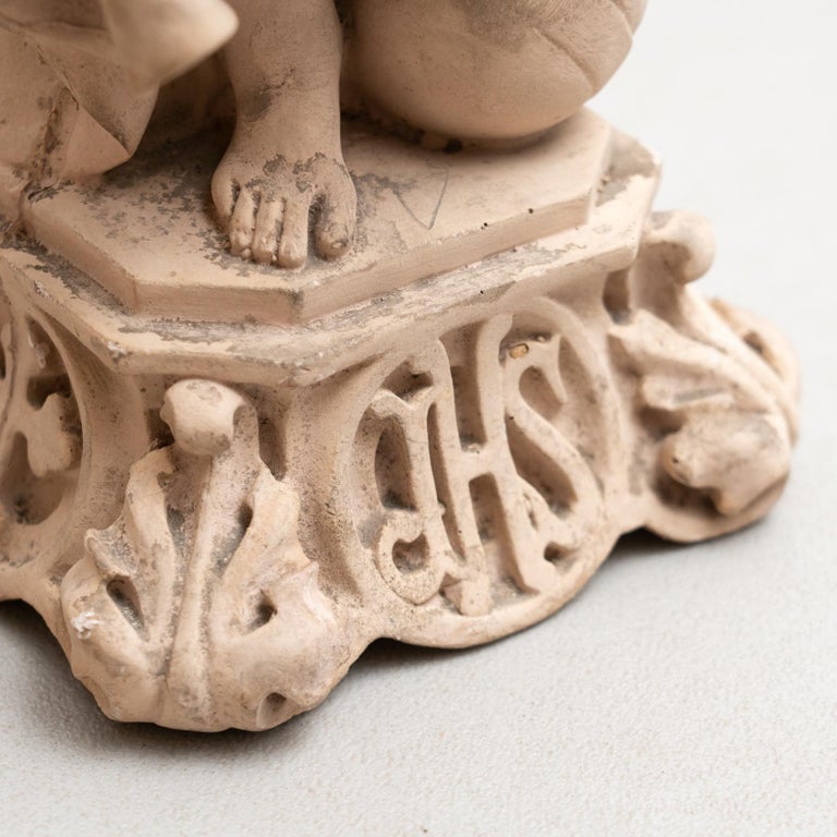 Set of Three Traditional Plaster Figures, circa 1950 For Sale at 1stDibs