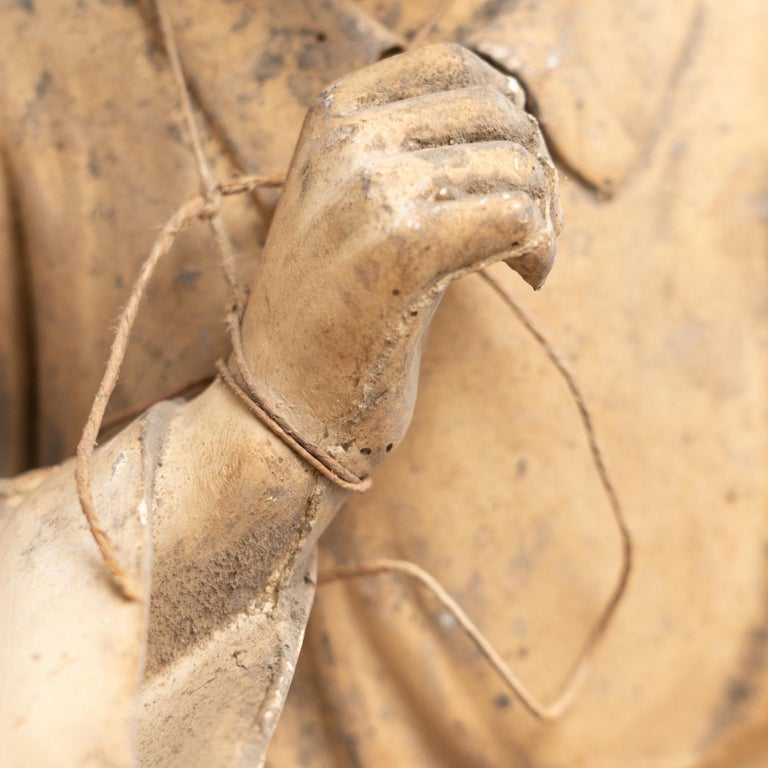 Set of Three Traditional Plaster Figures, circa 1950 For Sale at 1stDibs