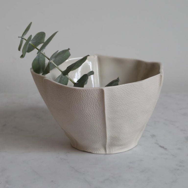 Set of Three Unique Kawa Pieces, Bowl and Vessels, Porcelain, Ceramic ...