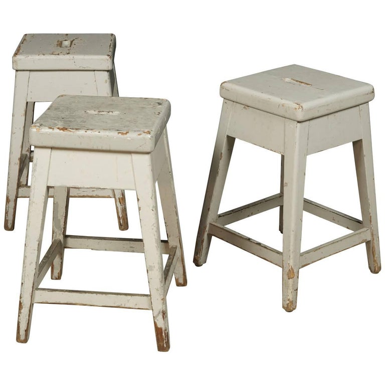 Set of Three University Stools from Sweden, circa 1920 at 1stDibs