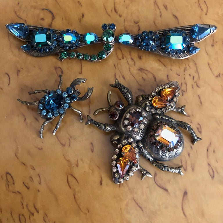 Set of Three Vintage Insect Brooches For Sale at 1stDibs