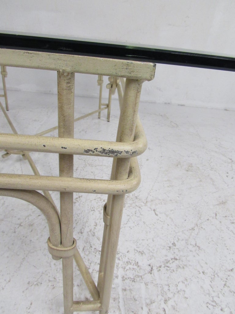 Set of Three Vintage Iron Frame Tables For Sale at 1stDibs