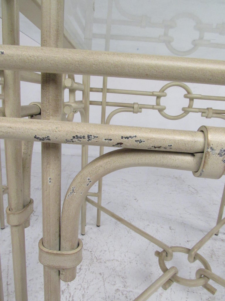 Set of Three Vintage Iron Frame Tables For Sale at 1stDibs