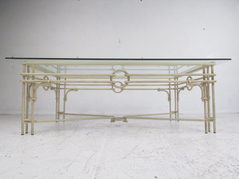 Set of Three Vintage Iron Frame Tables For Sale at 1stDibs