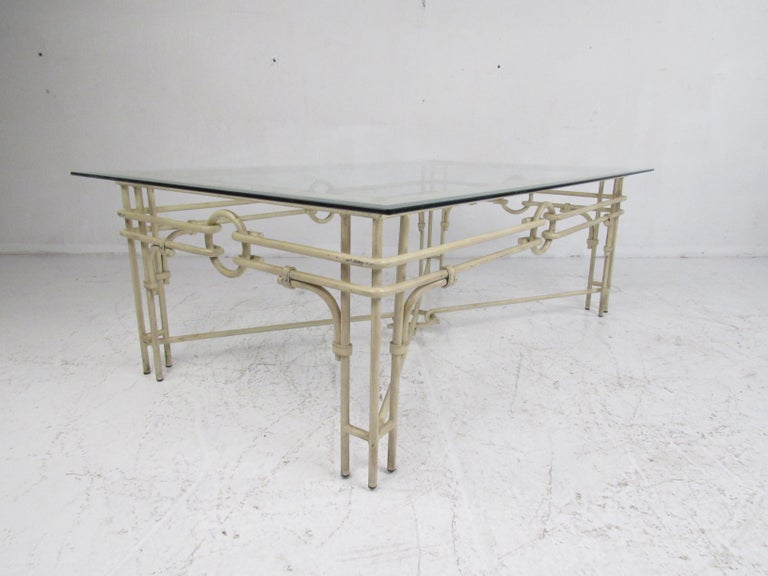 Set of Three Vintage Iron Frame Tables For Sale at 1stDibs