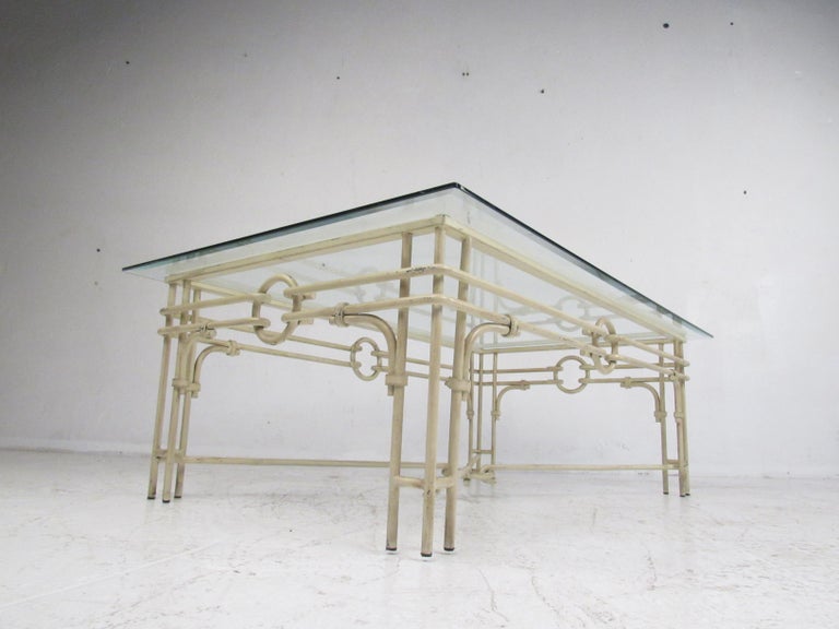 Set of Three Vintage Iron Frame Tables For Sale at 1stDibs