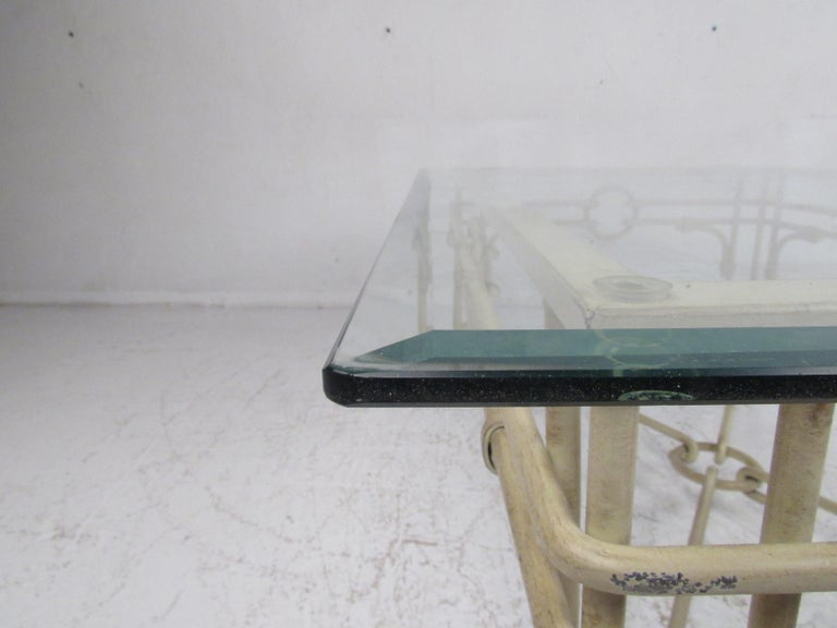 Set of Three Vintage Iron Frame Tables For Sale at 1stDibs