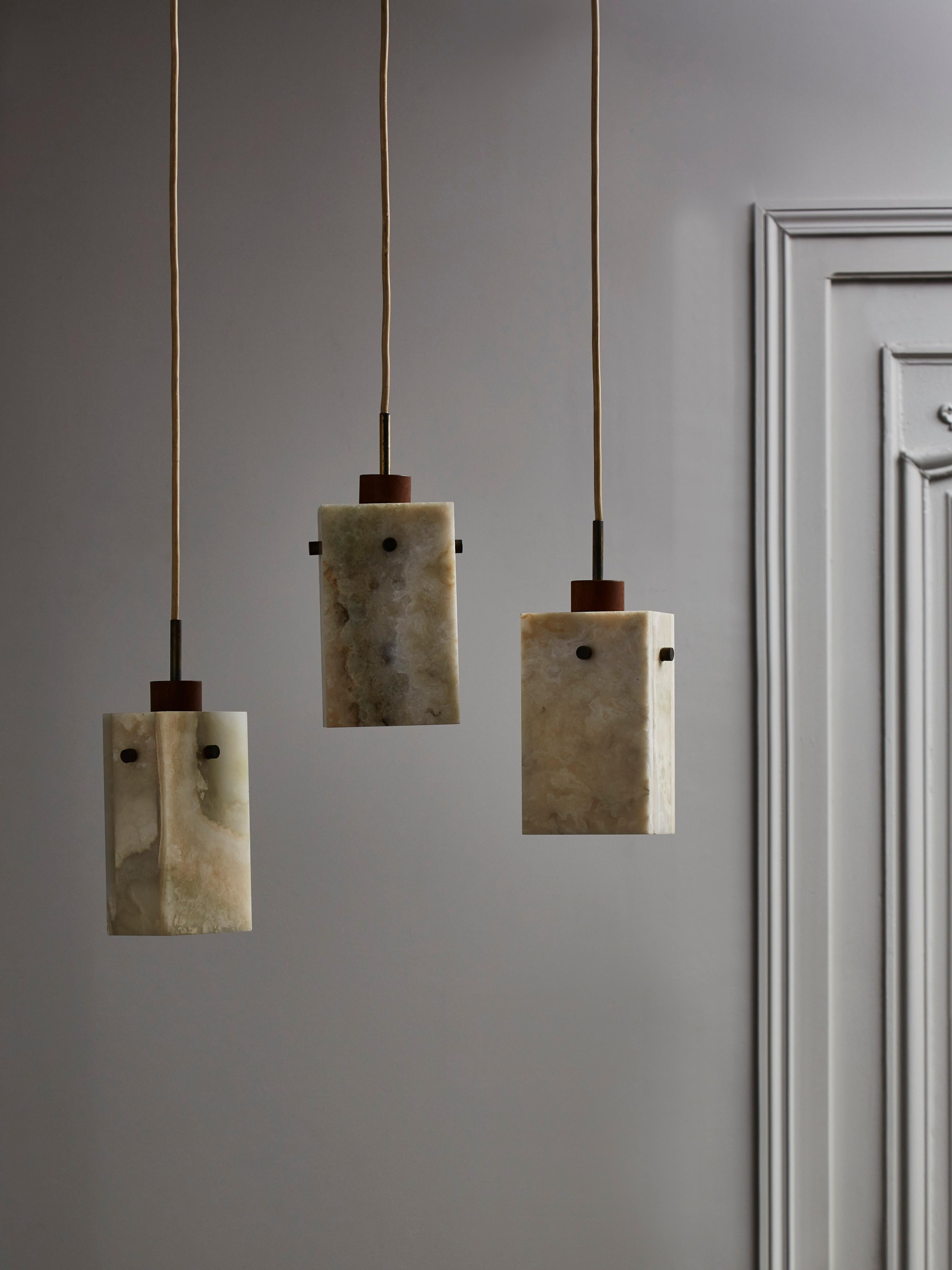 Set of Three Vintage Onyx Pendants at 1stDibs