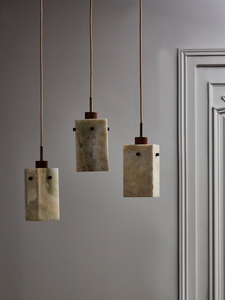 Set of Three Vintage Onyx Pendants For Sale at 1stDibs