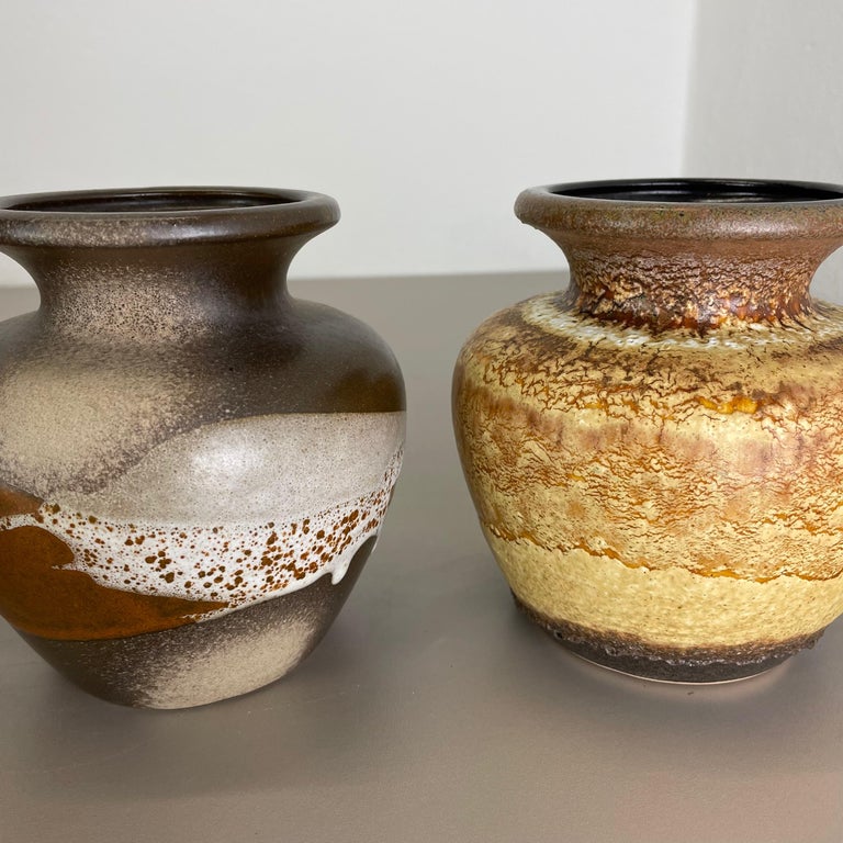 Set of Three Vintage Pottery Fat Lava Vases Made by Scheurich, Germany ...