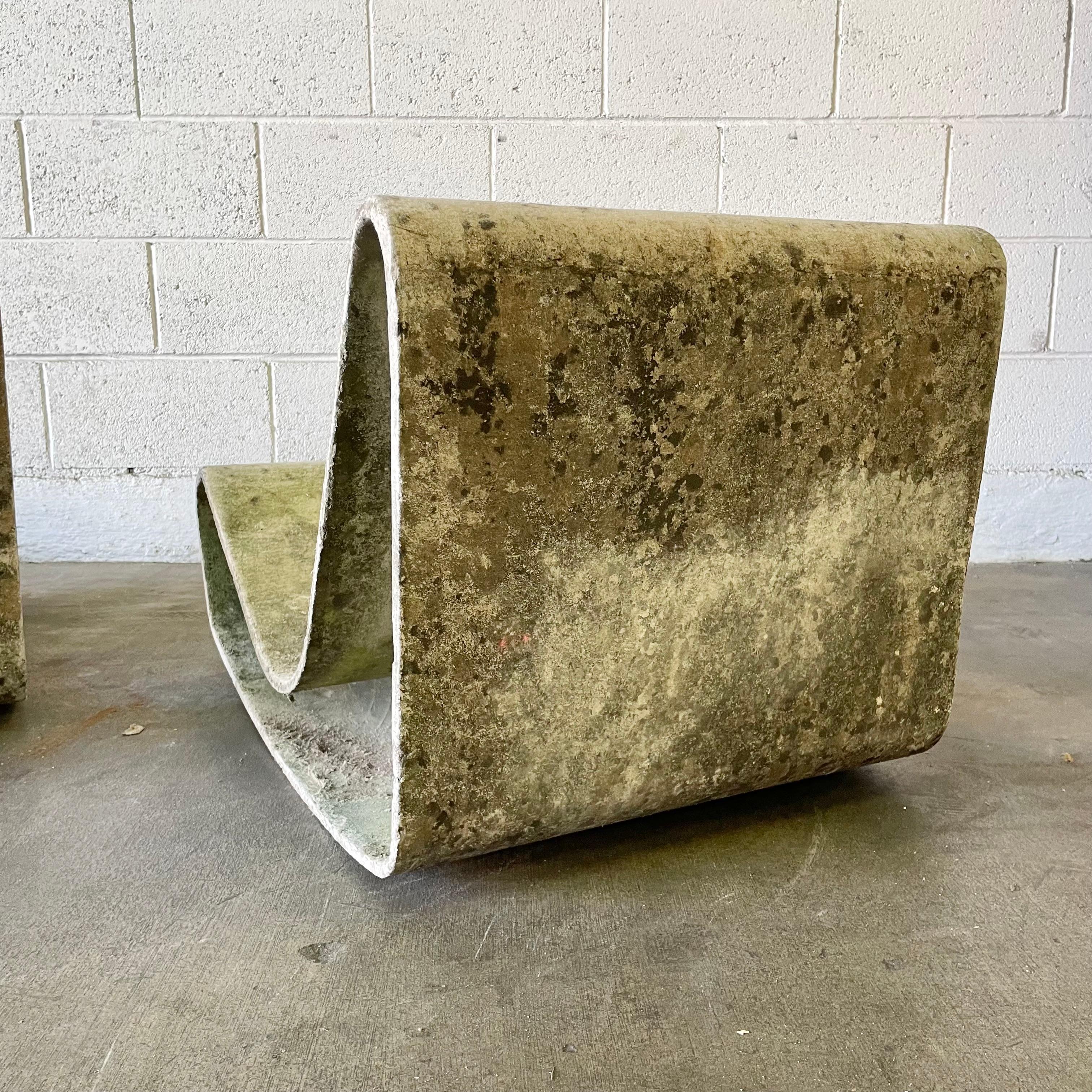 Set of Three Vintage Willy Guhl Concrete Loop Chairs For Sale at 1stDibs