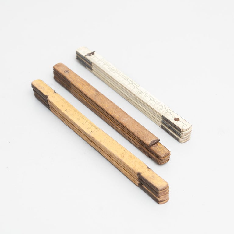 Set of Three Vintage Wooden Measuring Sticks, circa 1950 For Sale at ...