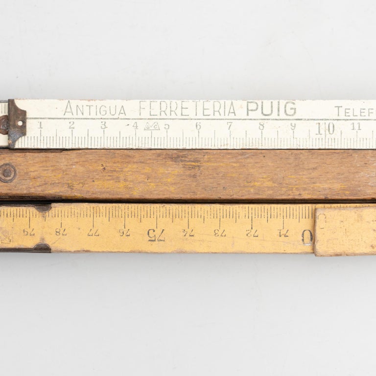 Set of Three Vintage Wooden Measuring Sticks, circa 1950 For Sale at ...