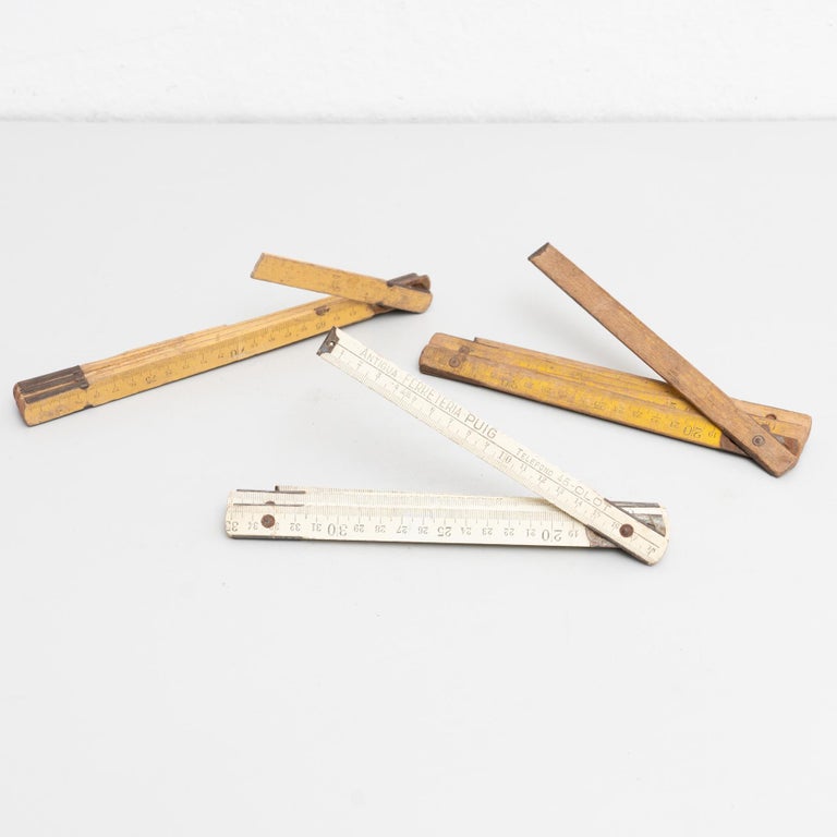 Set of Three Vintage Wooden Measuring Sticks, circa 1950 For Sale at ...