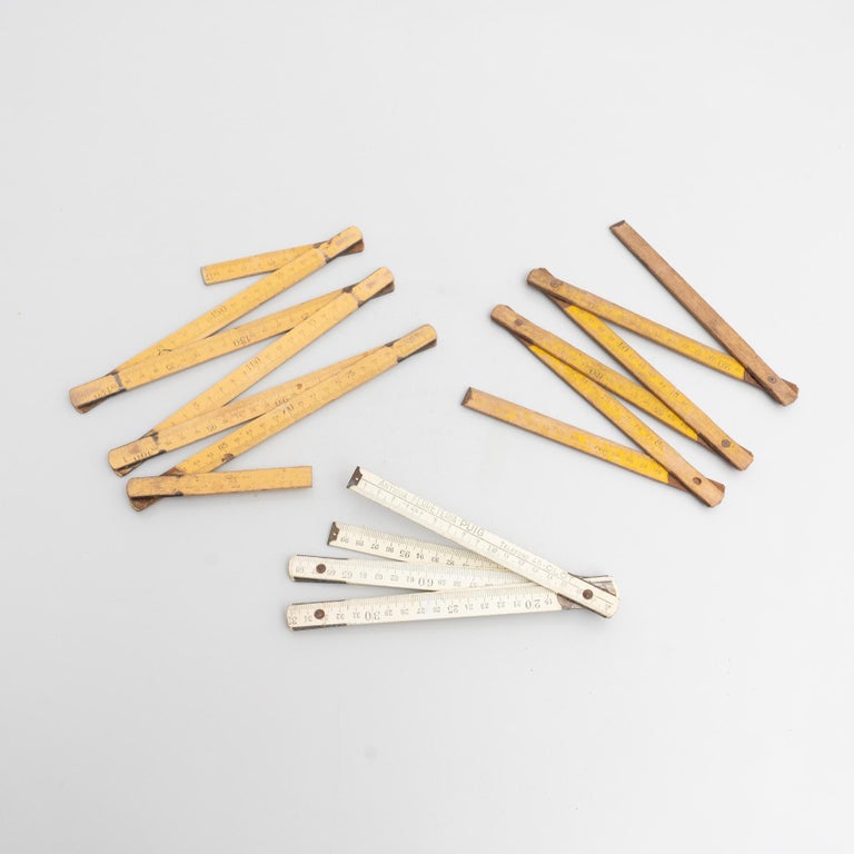 Set of Three Vintage Wooden Measuring Sticks, circa 1950 For Sale at ...