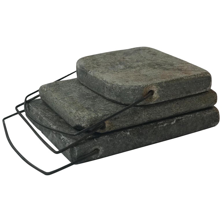 Set of Three Warming Stones as Trivets from 19th Century Spain at 1stDibs