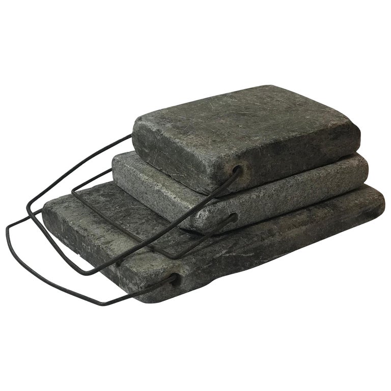 Set of Three Warming Stones as Trivets from 19th Century Spain at 1stDibs
