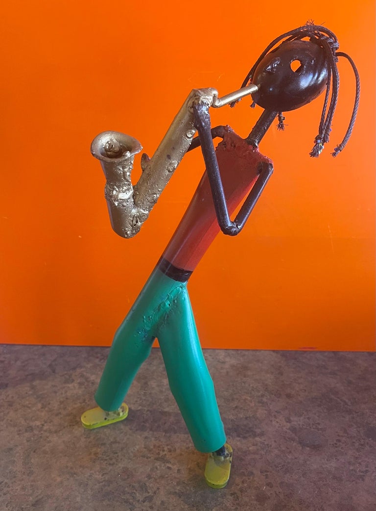 Set of Three Welded Steel Rastafarian Musicians For Sale at 1stDibs