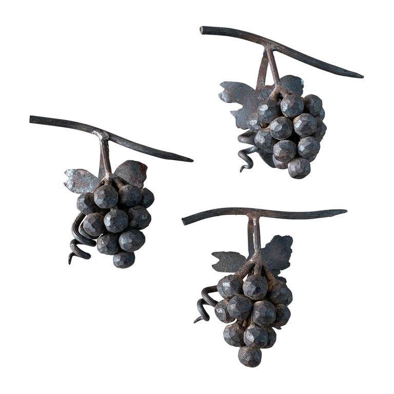 Set of Three Wrought Iron Grape Clusters at 1stDibs