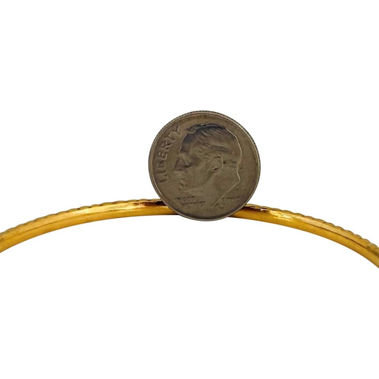 Set of Three Yellow Gold Solid Heavy Scalloped Bangle Bracelets For ...