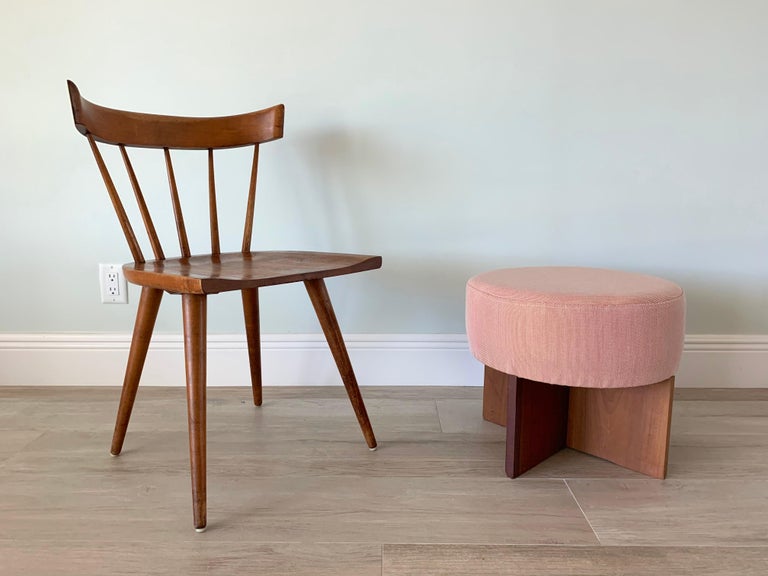 Set of Two Mid-Century Modern Stools in Mahogany, USA, 1950s at 1stDibs