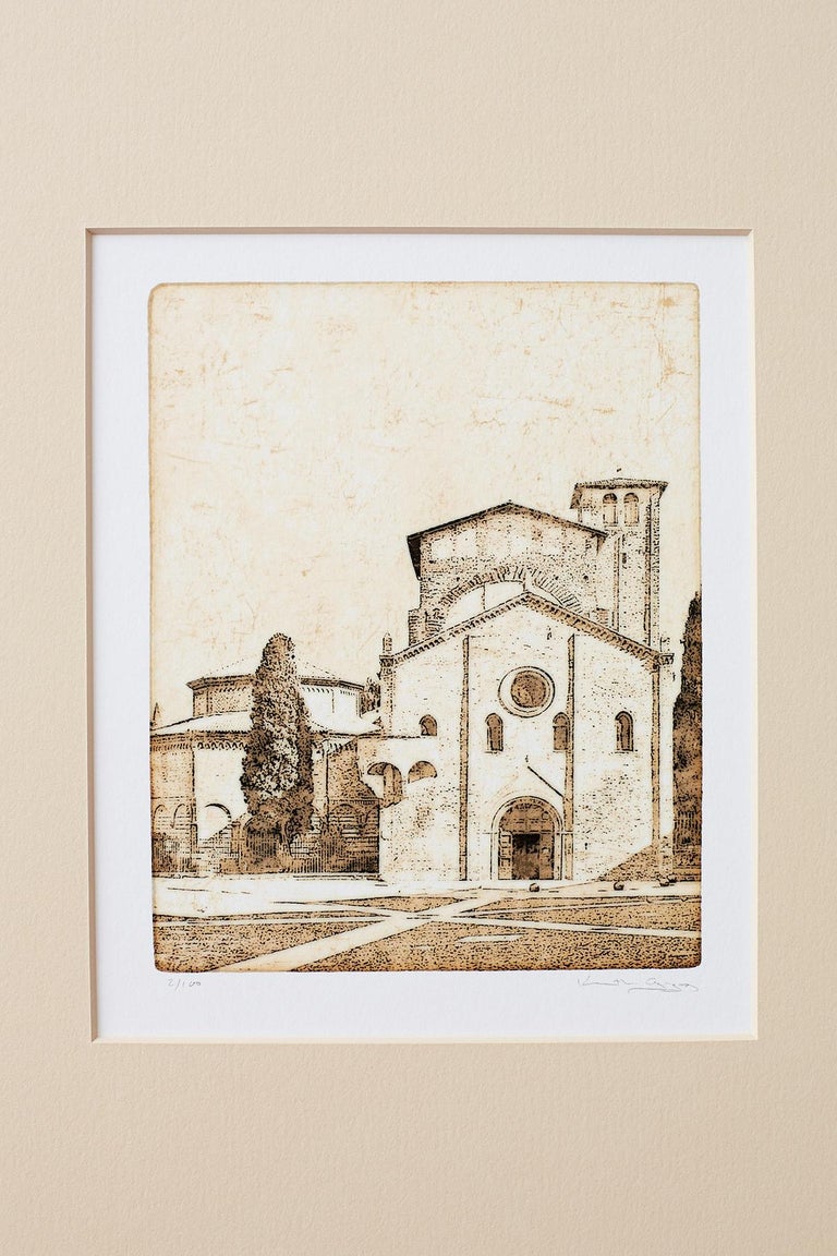 Set of Twelve Architectural Landscape Etchings by Kenneth Gregg at 1stDibs
